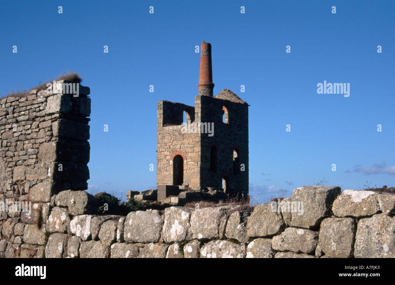 Engine house near Levant Cornwall England Stock Photo - Alamy