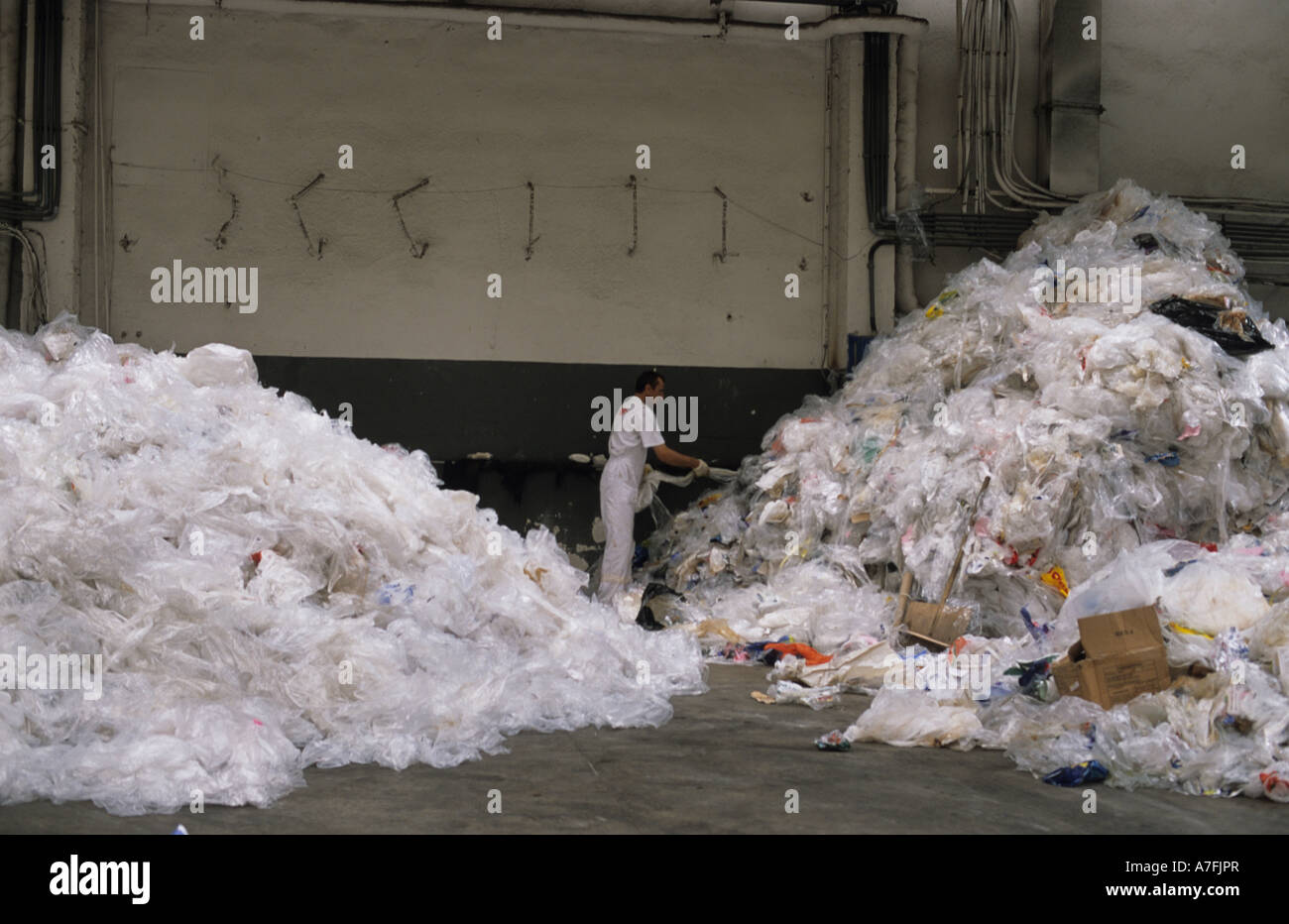 Warsaw,Poland , Eastern Europe.rubbish garbage Recycling plant Worker ...