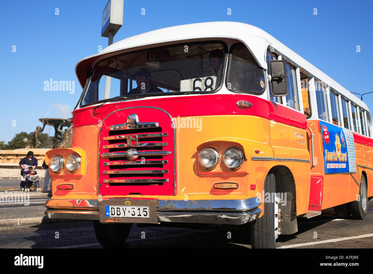 Old fashioned bus in Valletta Malta Stock Photo - Alamy