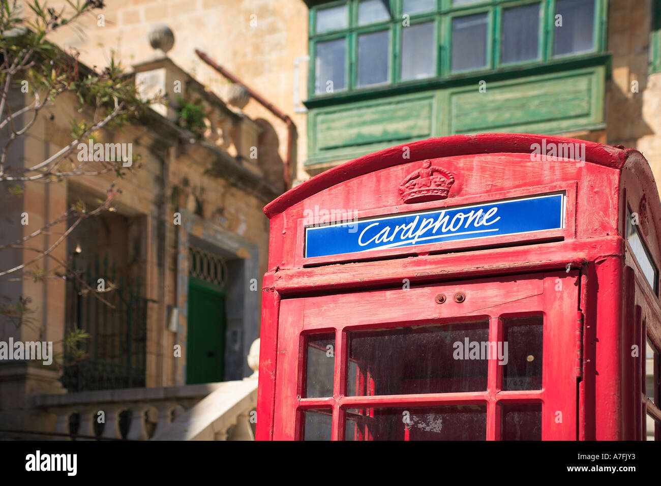 Red Telephone Box in Valletta Malta Stock Photo - Alamy