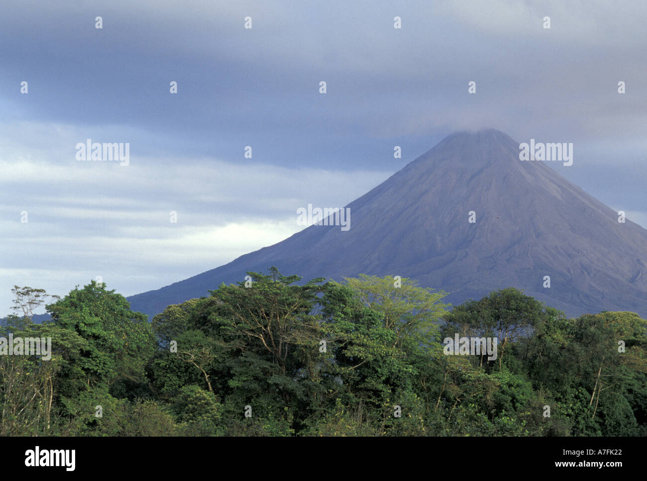 Central America, Costa Rica, Arenal Volcano. Rainforest beneath Arenal ...