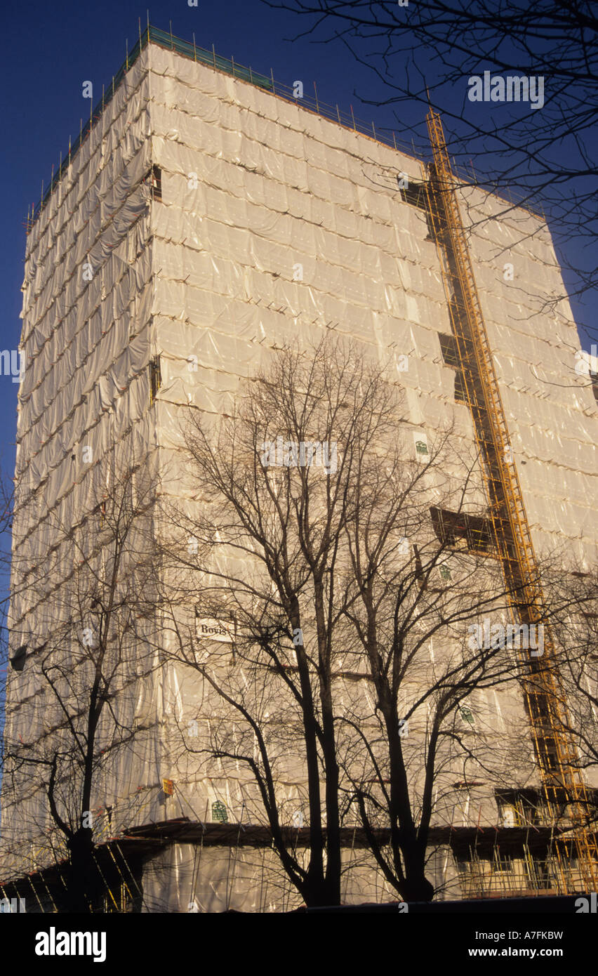 Hackney London Renovation of tower block Stock Photo - Alamy