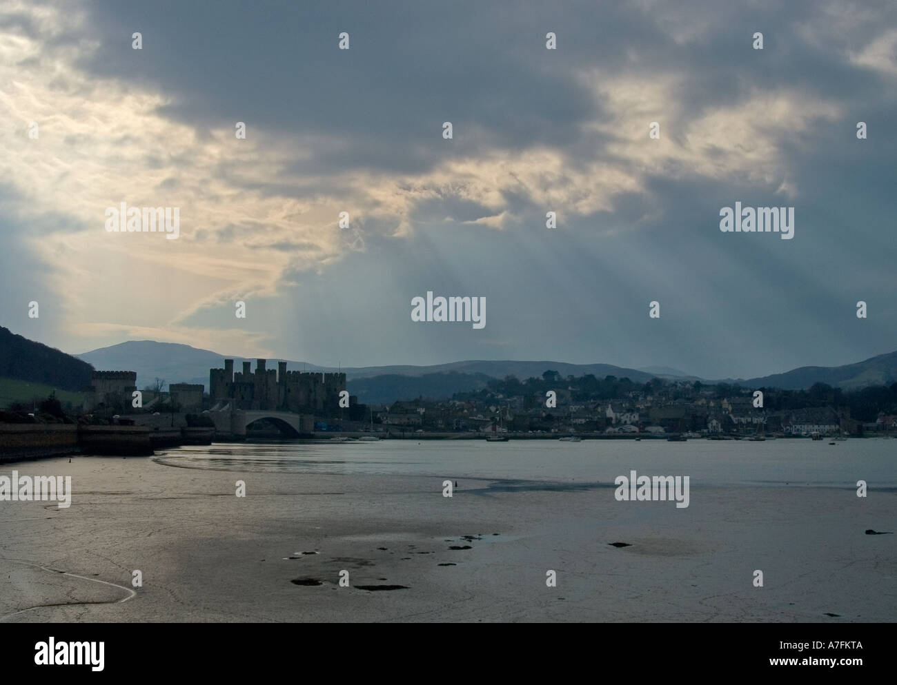 Conwy Castle river Conwy North Wales Stock Photo - Alamy