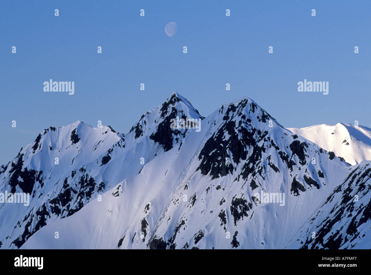 Moon over denali hi-res stock photography and images - Alamy