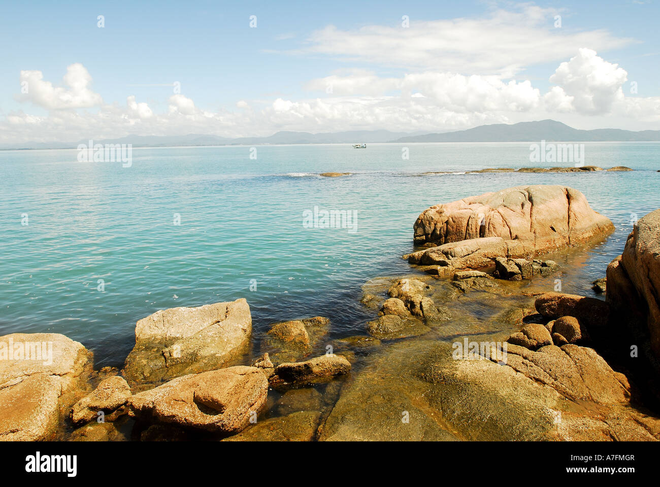 brazil sea view with rocks Stock Photo - Alamy