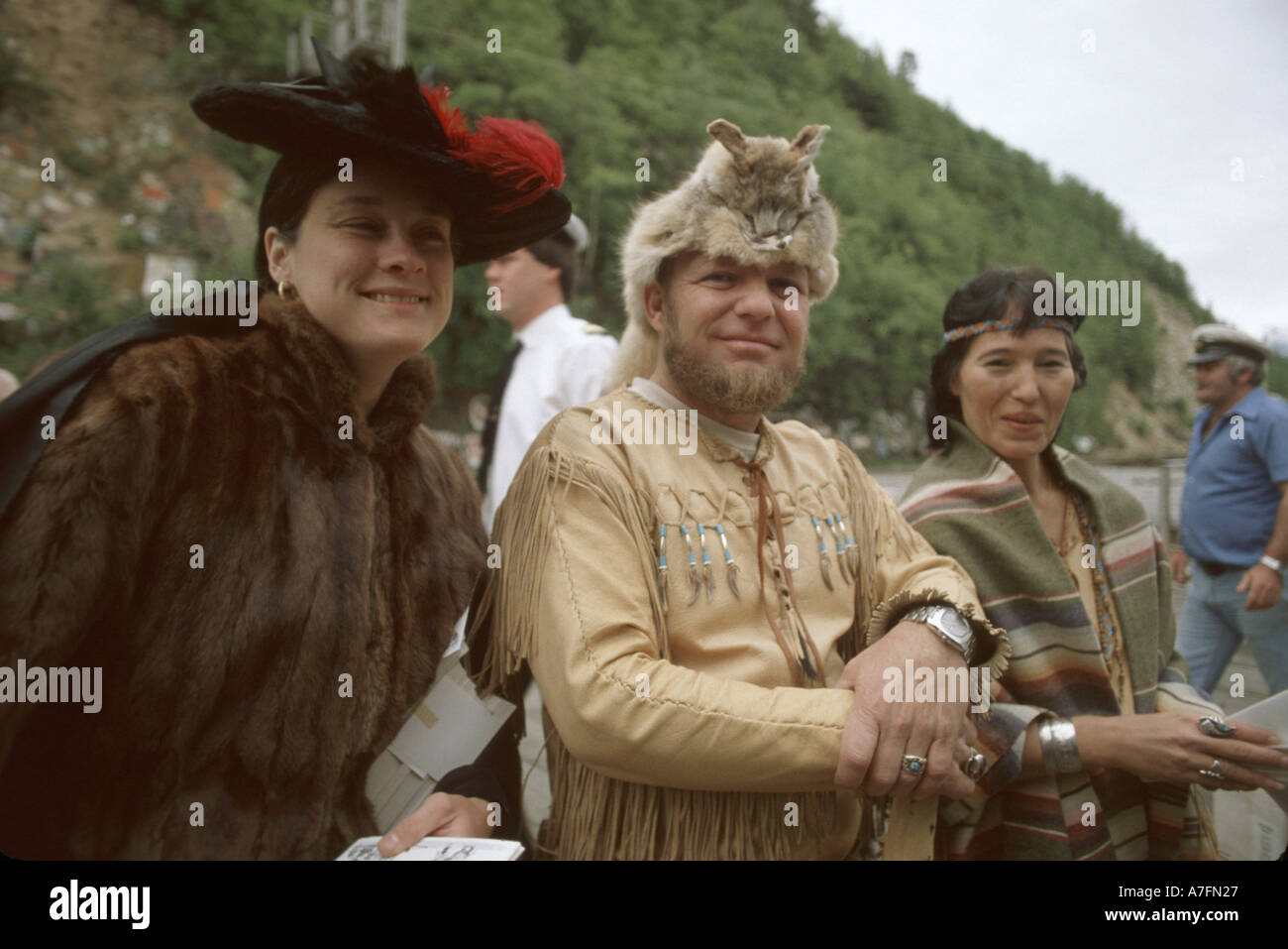U.S.A., Alaska, Skagway Local people dressed in period costumes Stock ...