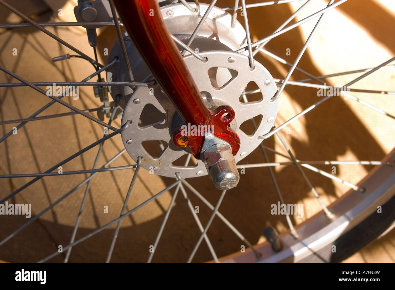 Bicycle Wheel bicycle wheel engineering cog spoke tyre bike Stock Photo ...