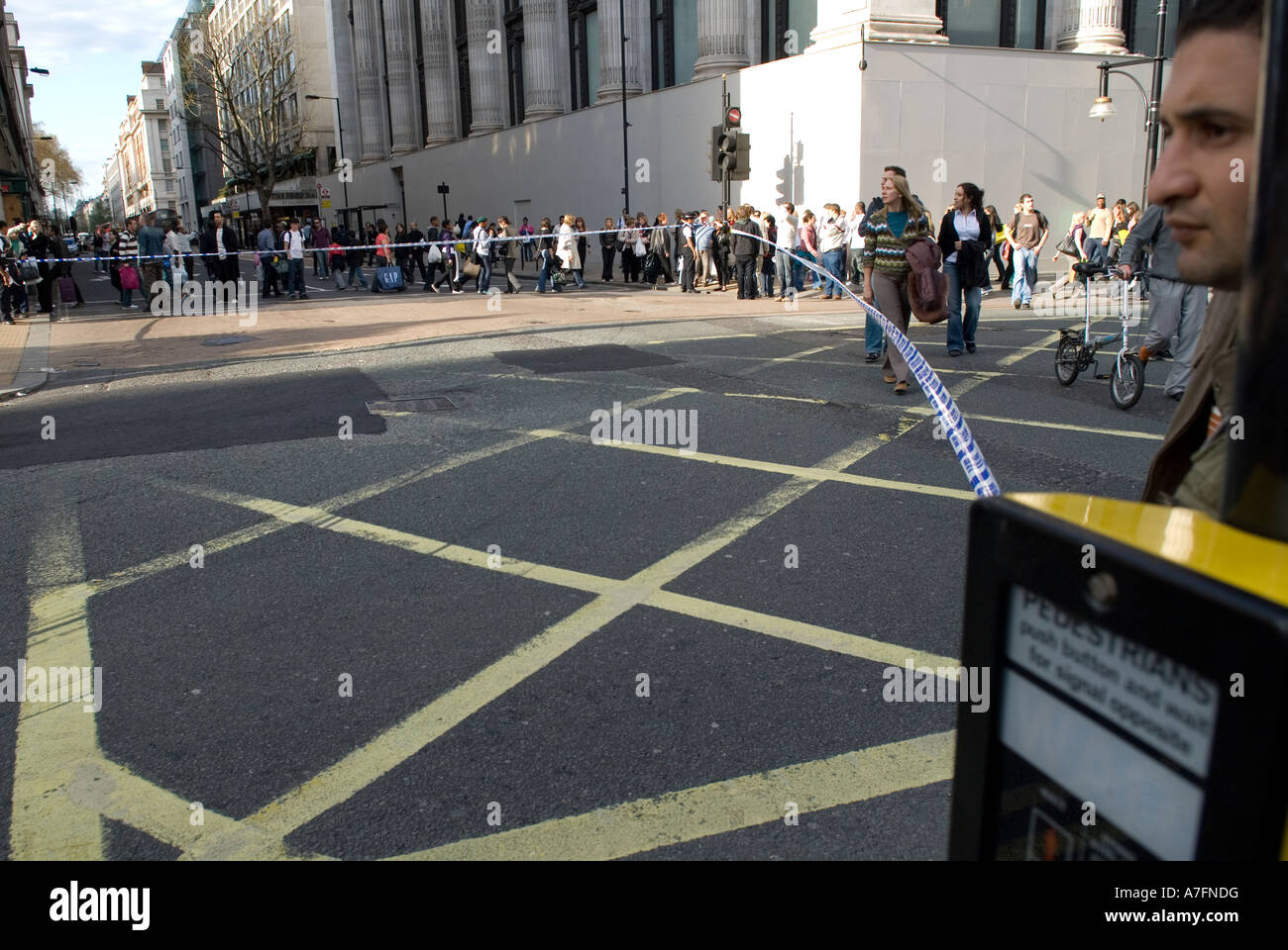 Police cordon on Oxford Street, London Stock Photo - Alamy