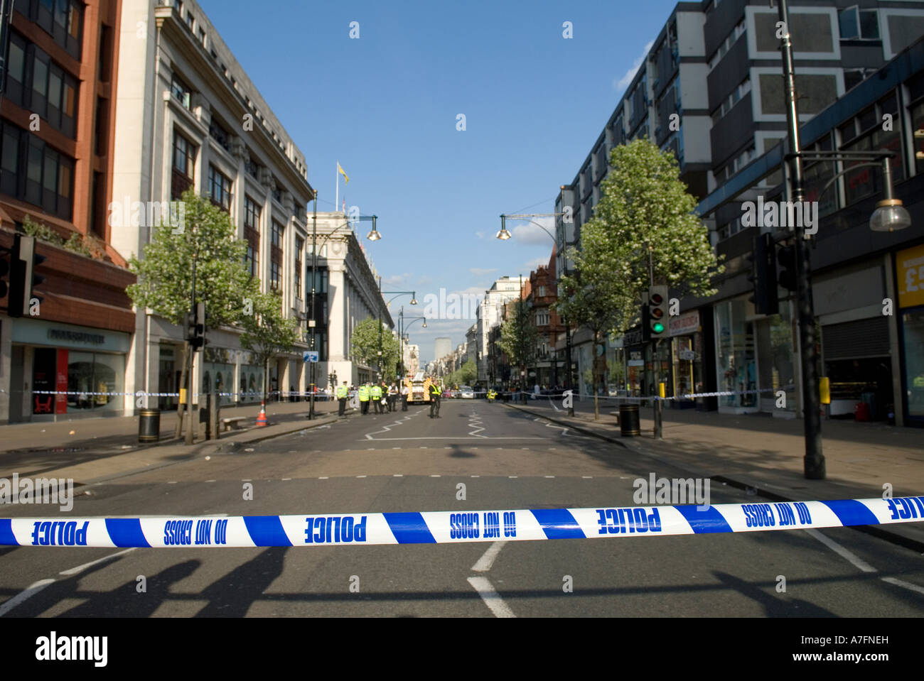 Police cordon on Oxford Street, London Stock Photo - Alamy