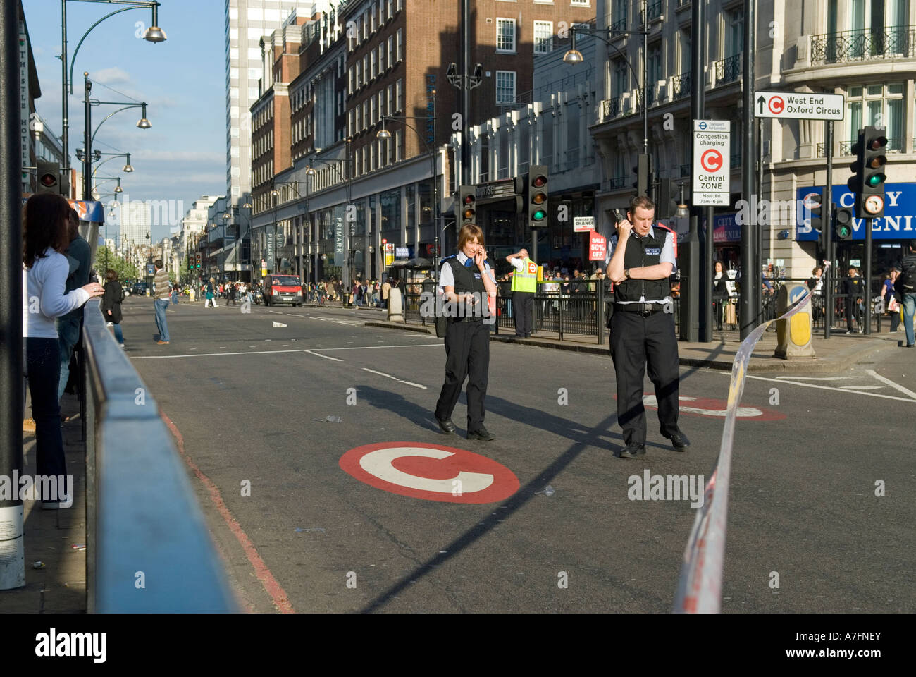 Police cordon on Oxford Street, London Stock Photo - Alamy