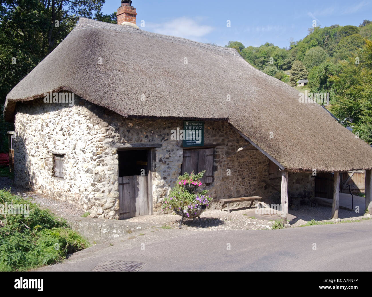 the old forge branscombe village devon Stock Photo - Alamy