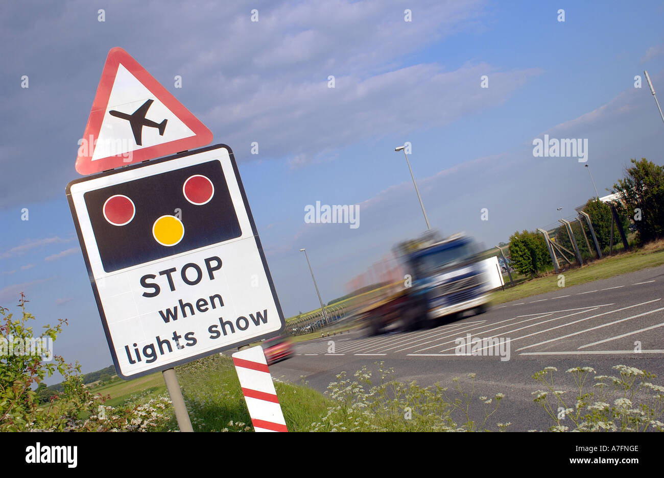 Airport road sign Stock Photo - Alamy