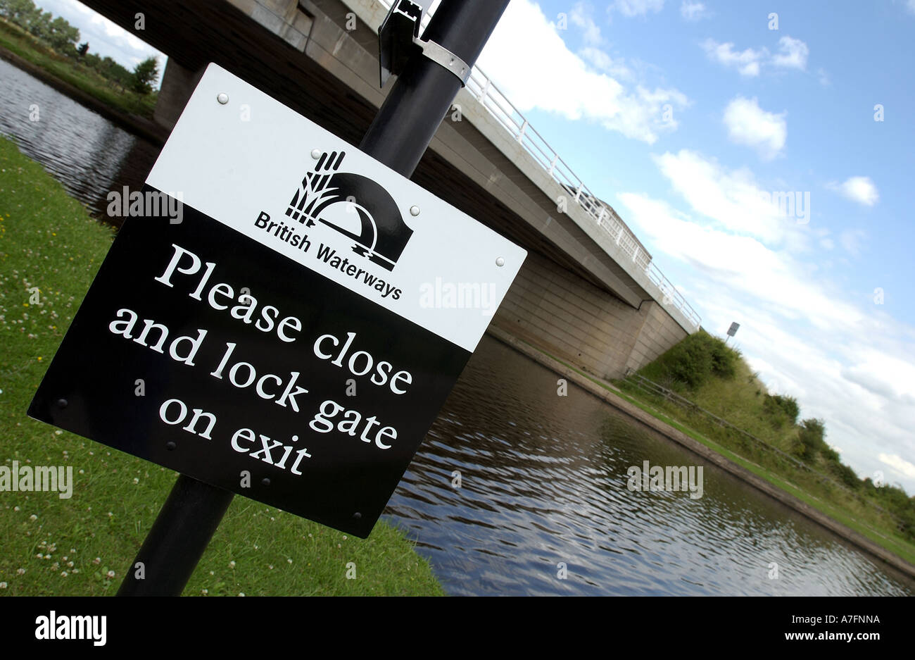 British Waterways sign Stock Photo - Alamy