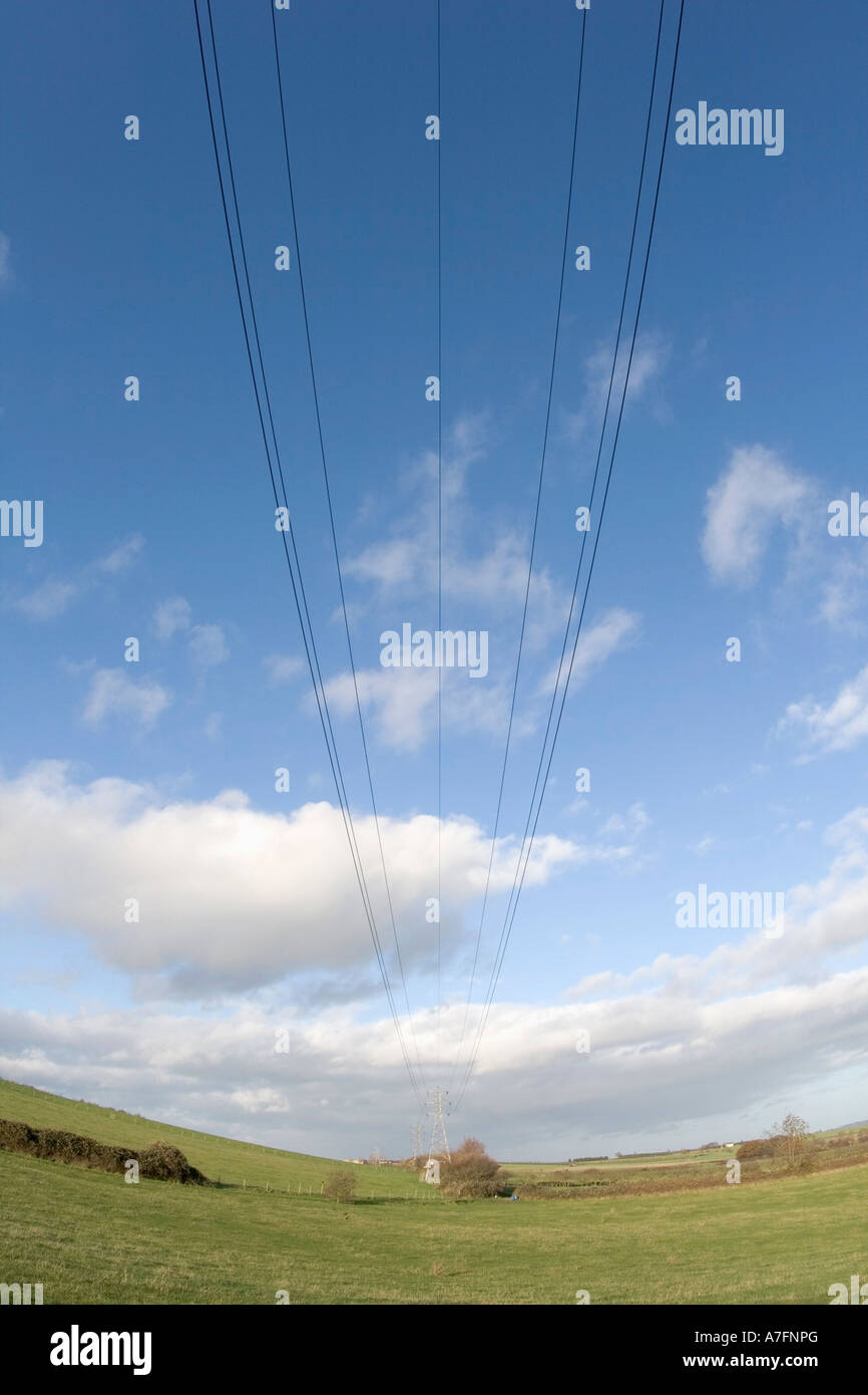 pylons across countryside Stock Photo - Alamy