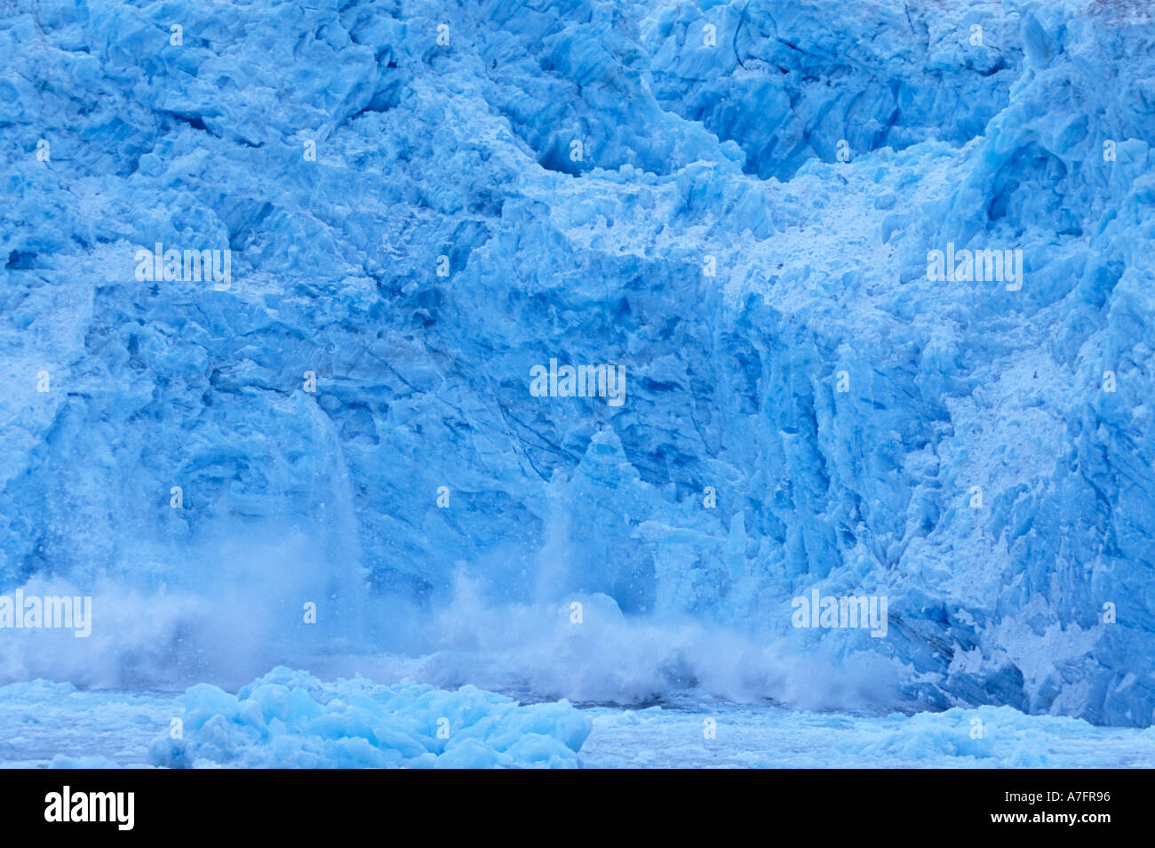 USA, Alaska, Glacier Bay NP, Margerie Glacier, ice calves off the ...