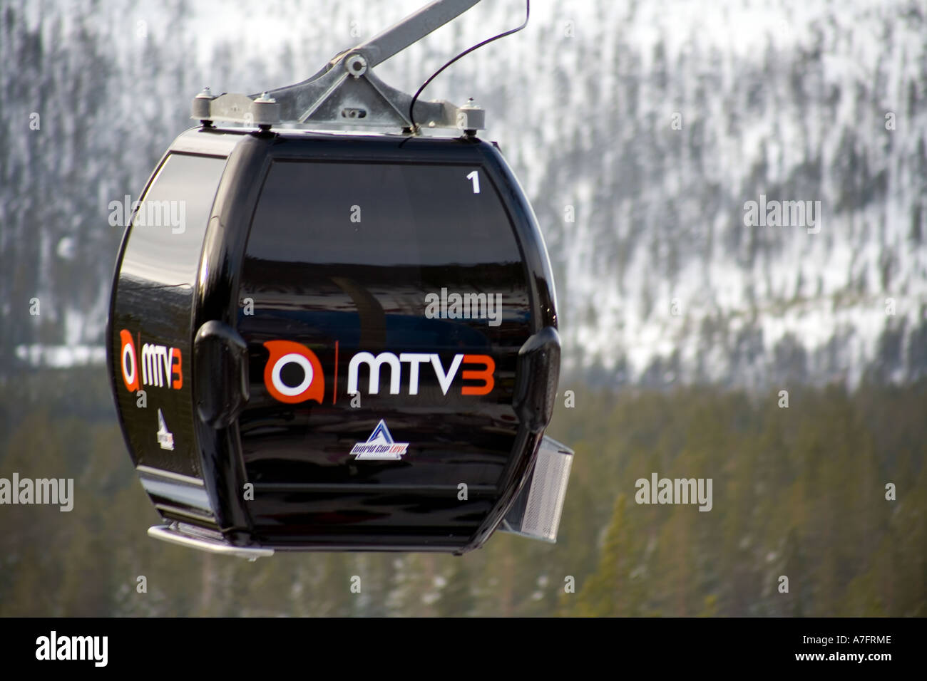 Cable Car in Levi Finland Stock Photo - Alamy