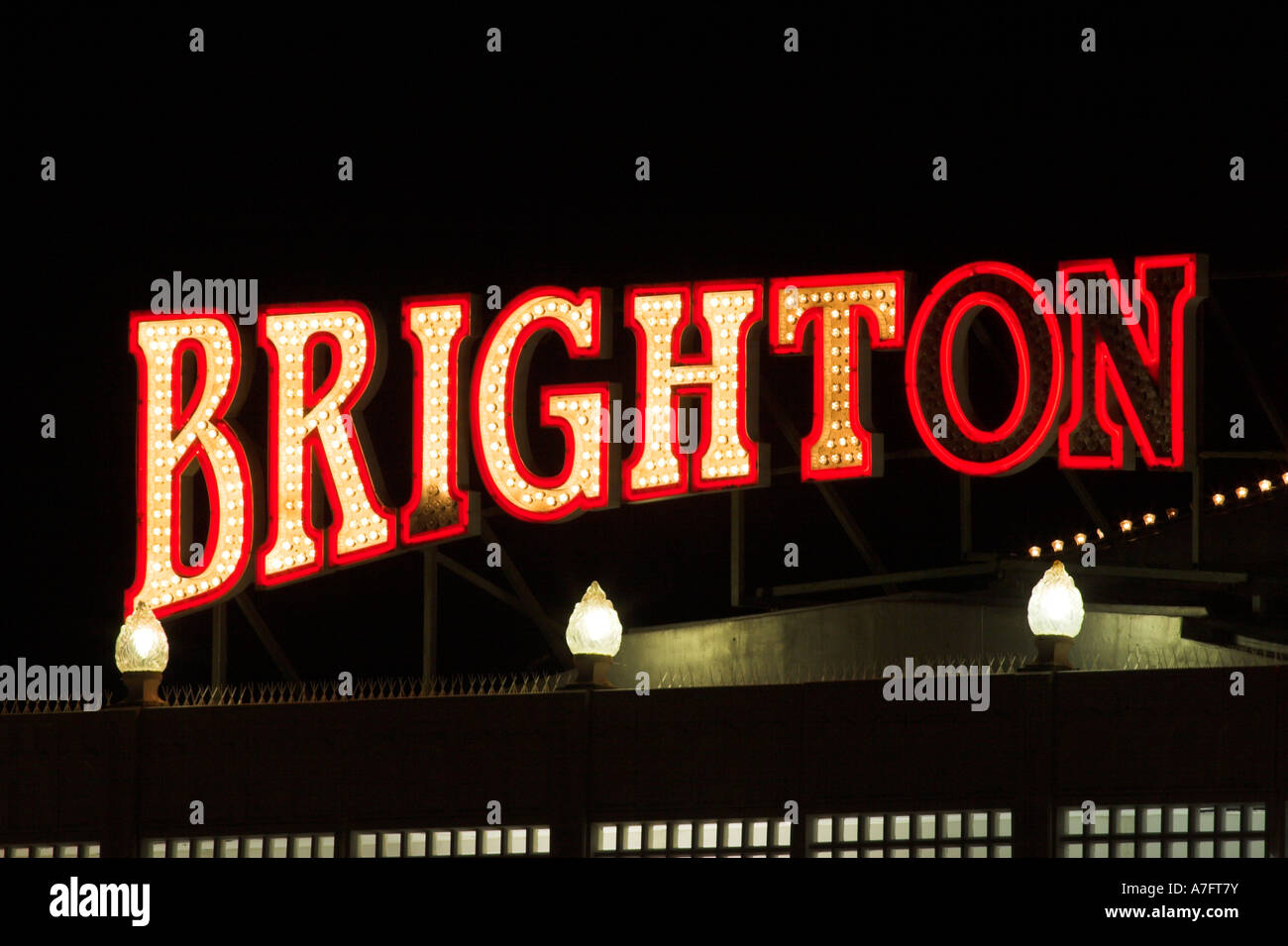 Brighton pier neon sign uk hi-res stock photography and images - Alamy