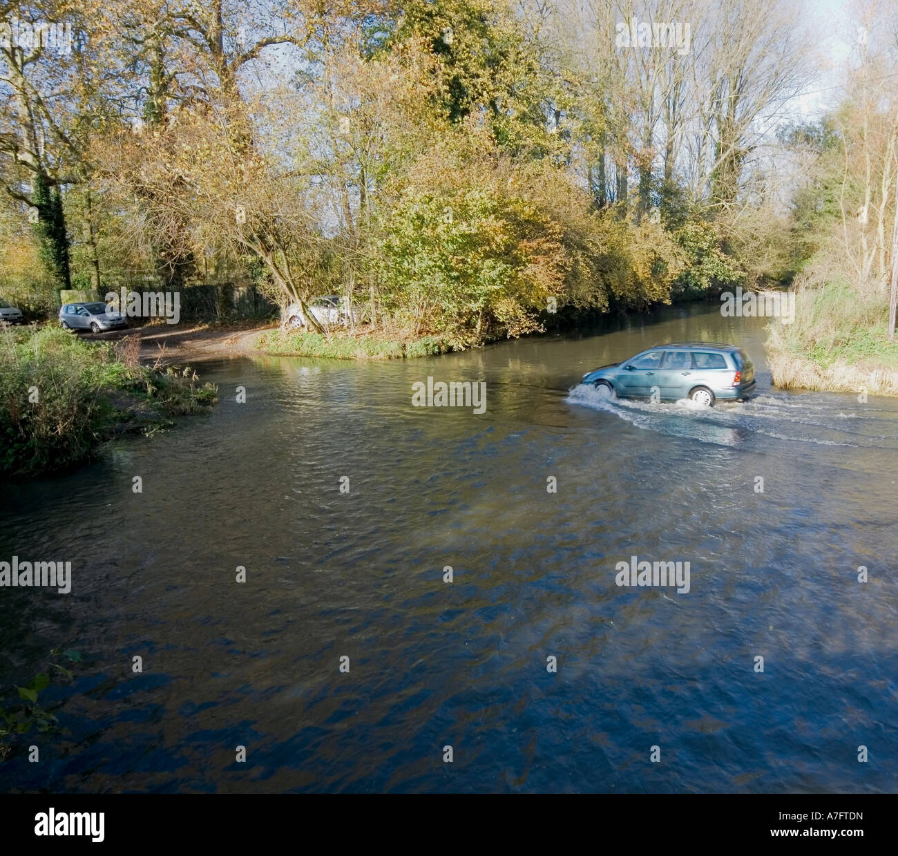 car crossing river Stock Photo - Alamy