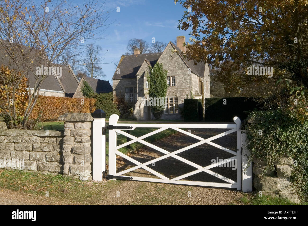 house with gate worcestershire midlands england uk Stock Photo - Alamy