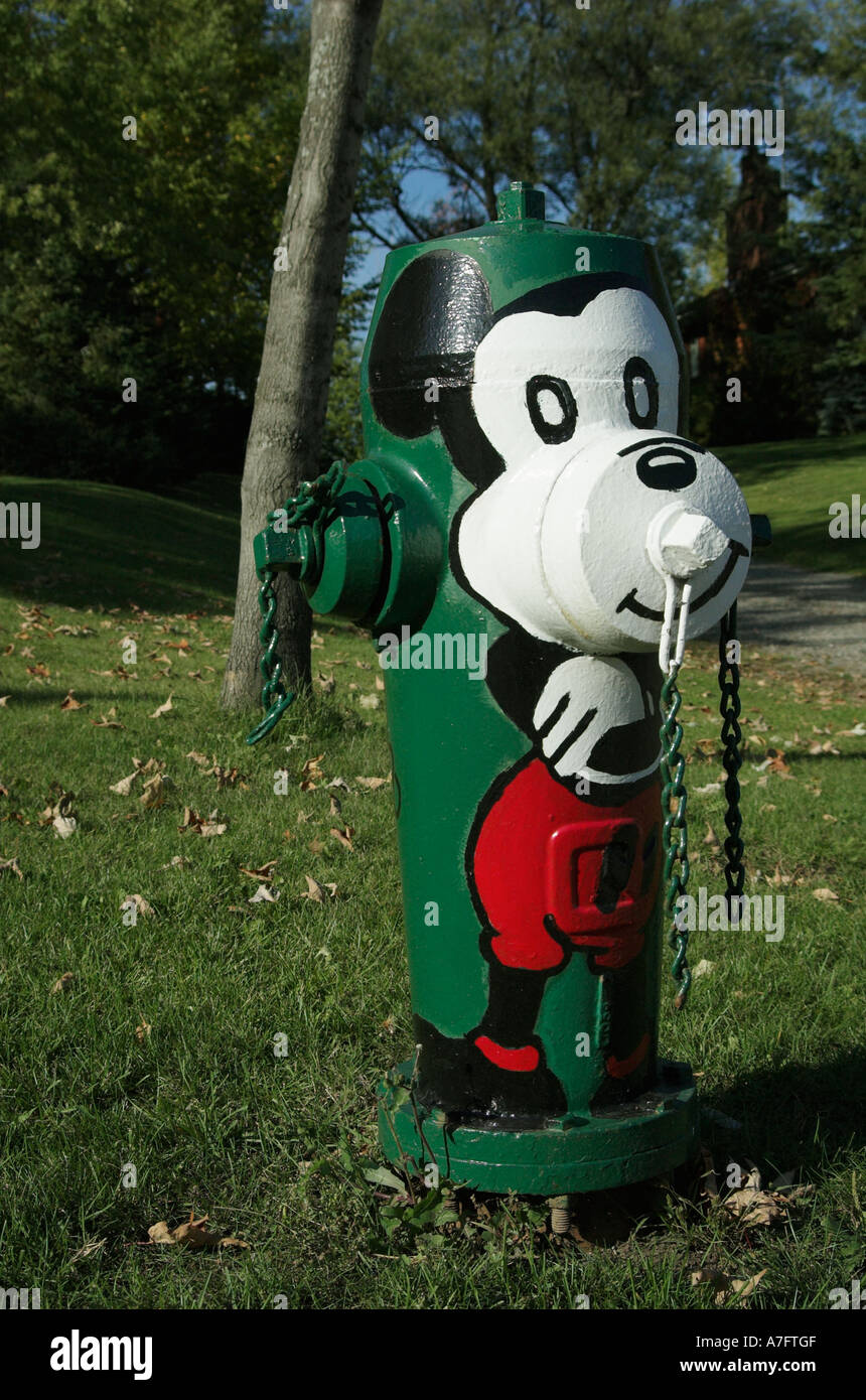 Painted fire hydrant cartoon character New Carlisle Quebec Canada Stock ...