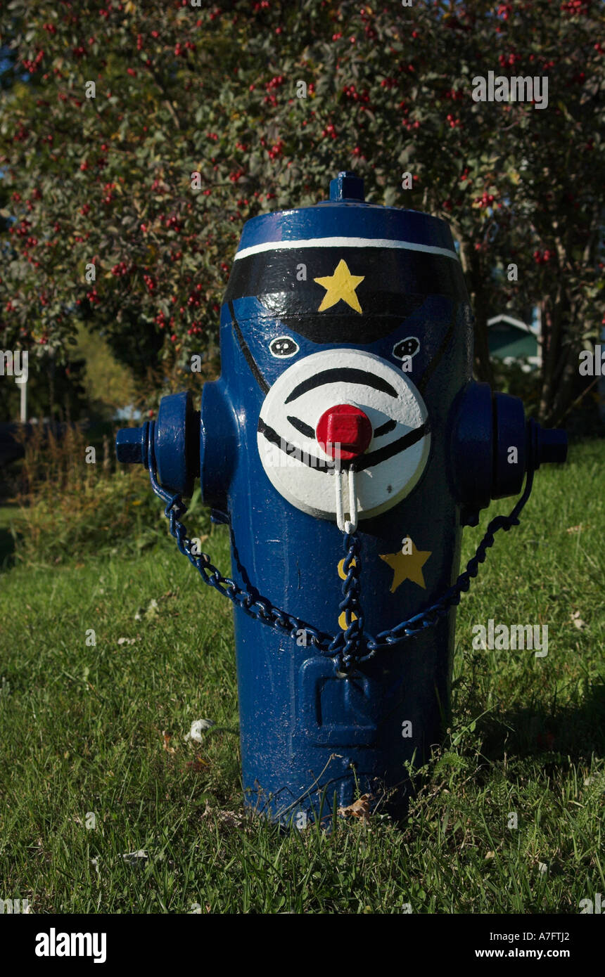 Painted fire hydrant cartoon character New Carlisle Quebec Canada Stock ...