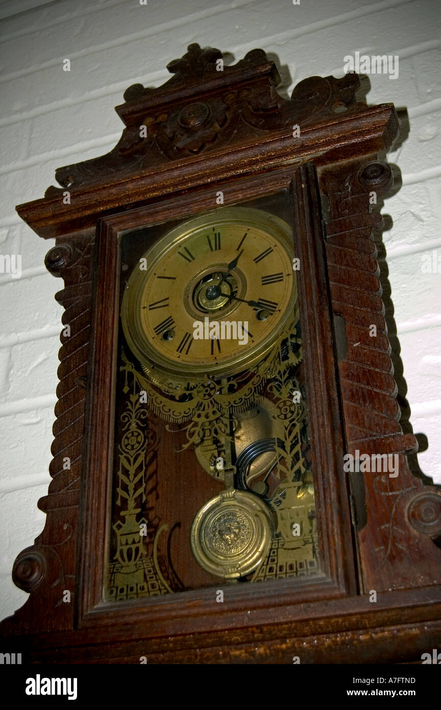 Antique grandfather clock on mantle Stock Photo - Alamy