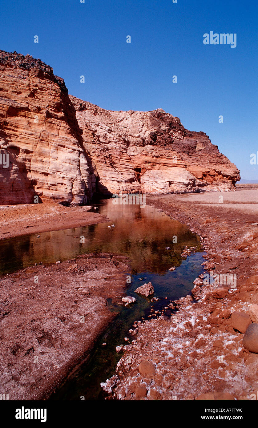 Volcanic spring beside Lac Assal Lake Assal Djibouti Djibuti Africa ...