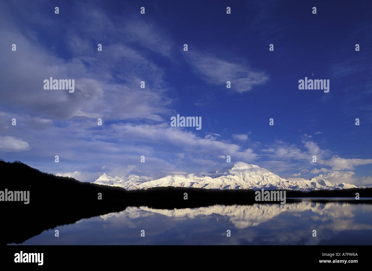 North America, USA, Alaska, Denali NP, Mt. McKinley, Reflection Pond ...