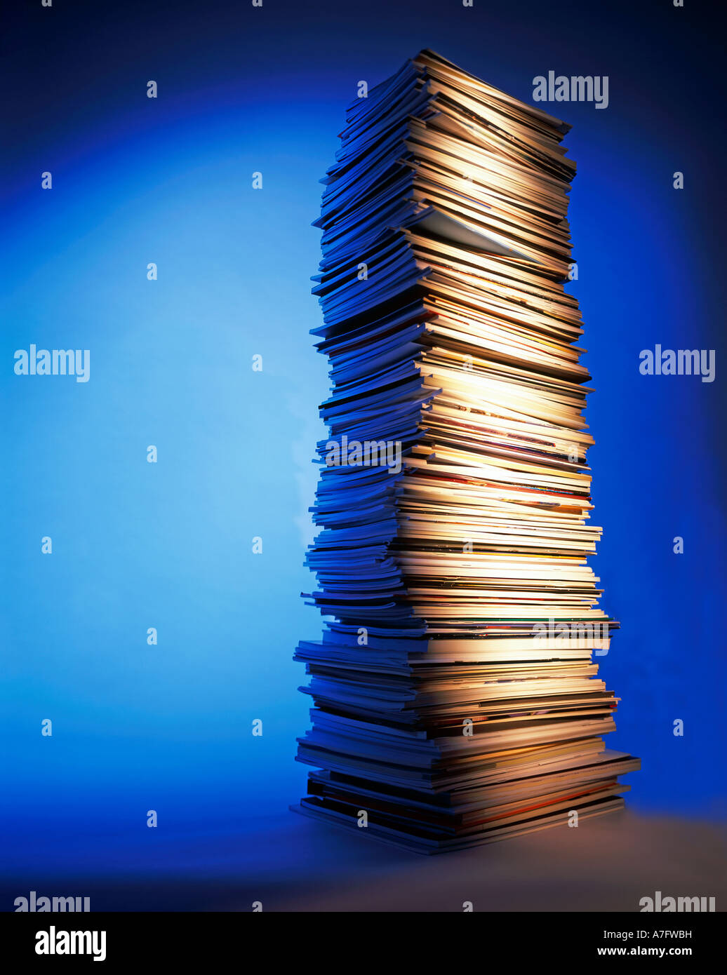 Stack of reports books vertical Stock Photo - Alamy