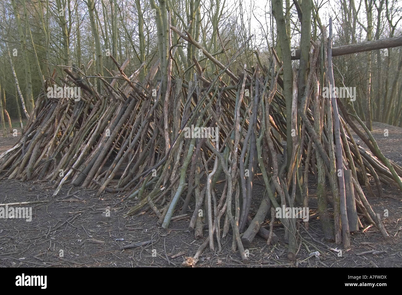 a childrens play area made from wooden sticks Stock Photo - Alamy