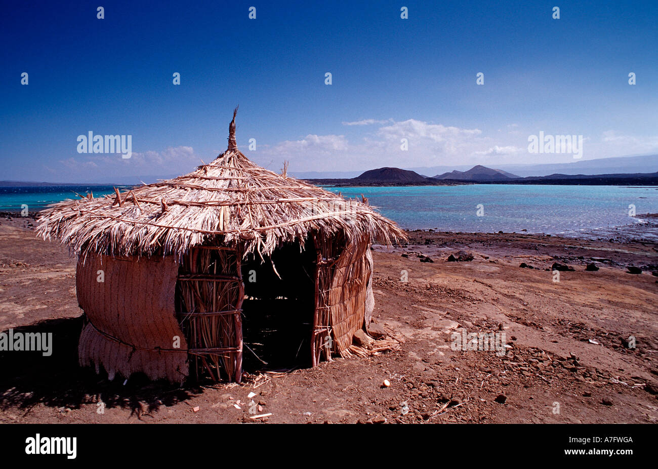 Desert camp of Afar nomads Djibouti Djibuti Africa Afar Triangle Stock ...