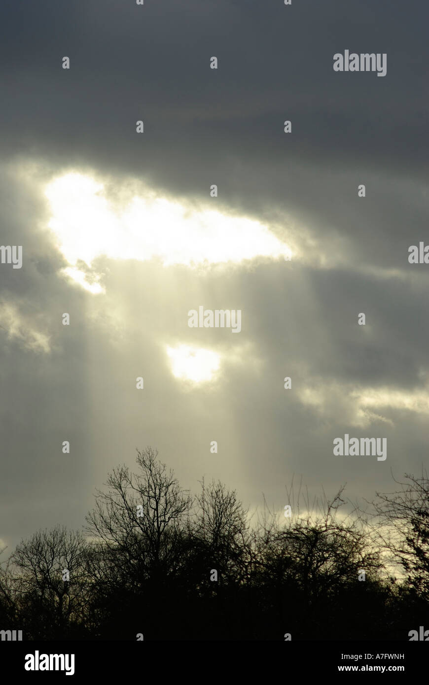 sky clouds cloudscape shaft of light Stock Photo - Alamy