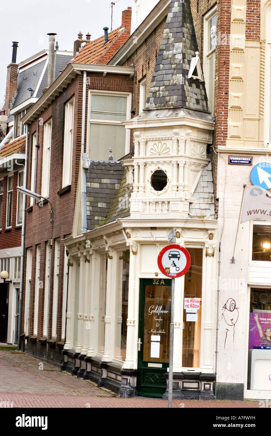 Smallest building in Leeuwarden Friesland Holland Stock Photo - Alamy