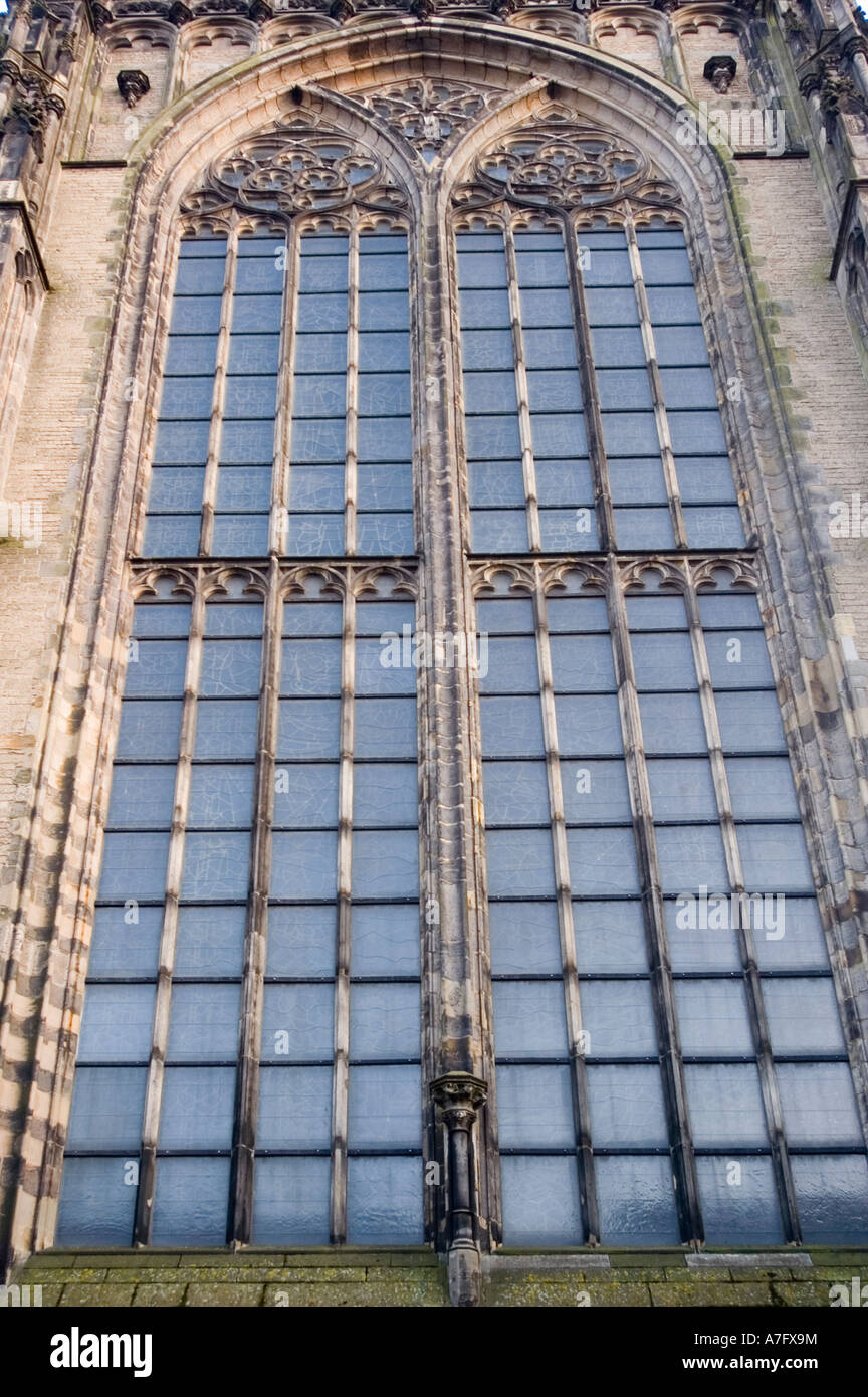 Big Gothic window in Dome church in Utrecht Holland Stock Photo - Alamy