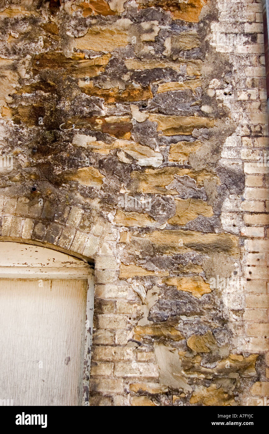 Old worn brick patterns on side of building Stock Photo - Alamy