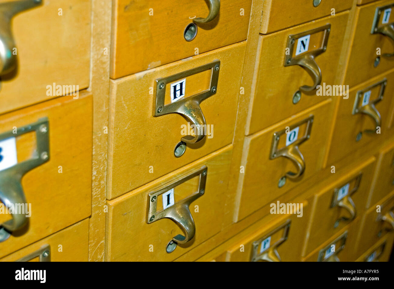 Library file drawers Stock Photo - Alamy