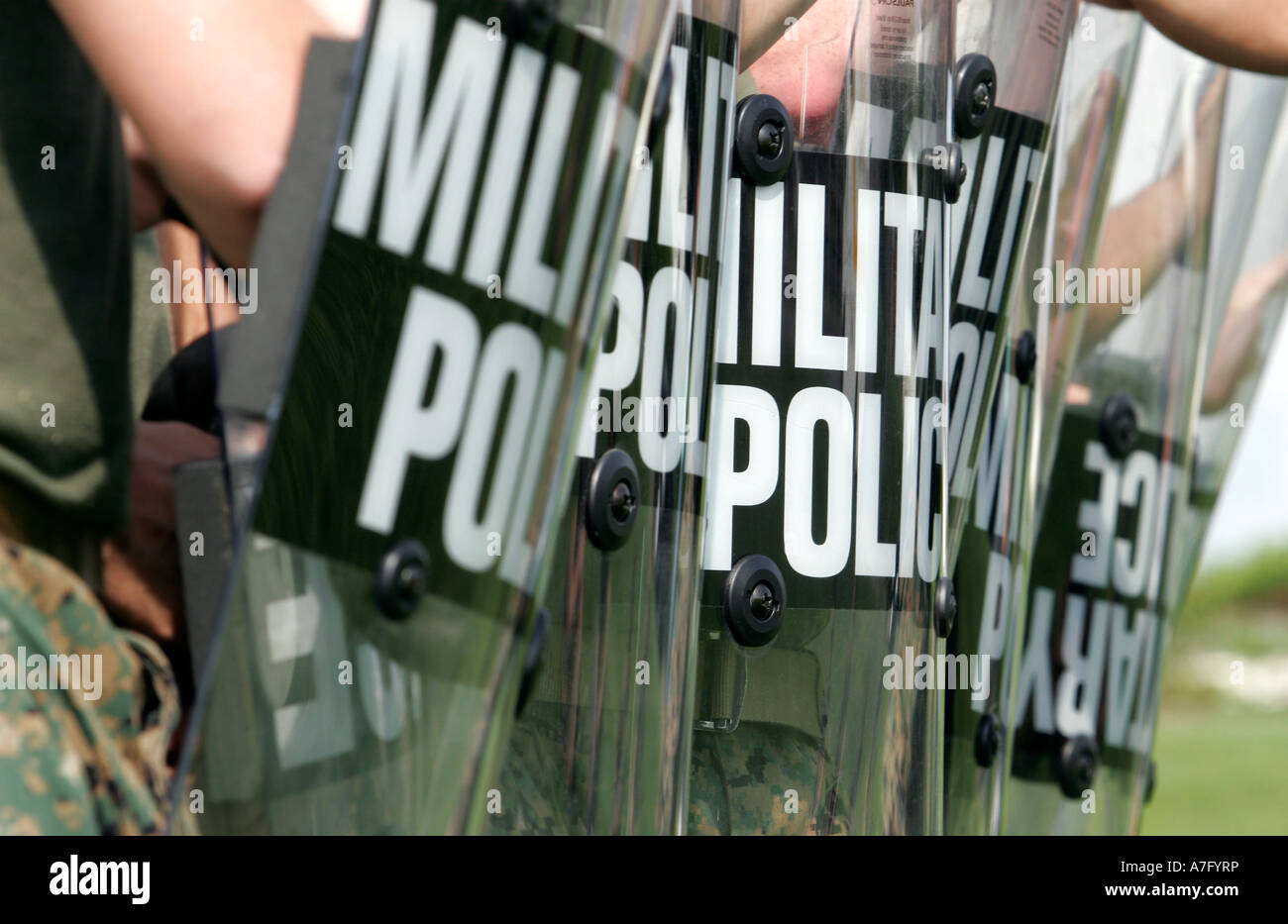 More than 30 Camp Foster based Marines execute riot control formations ...