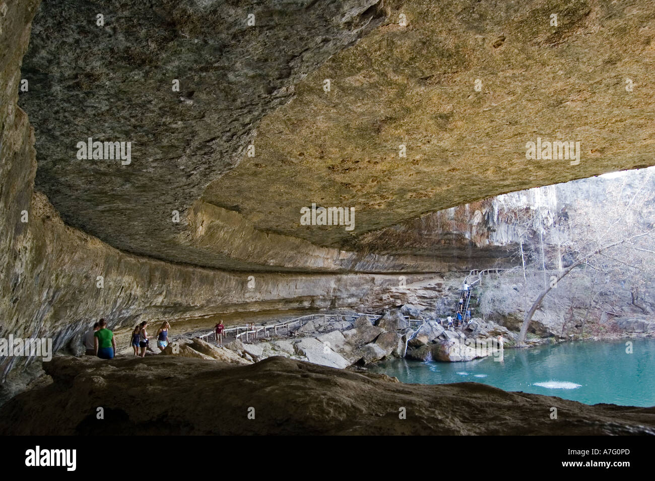 Natural pool and rock formation overhang Stock Photo - Alamy