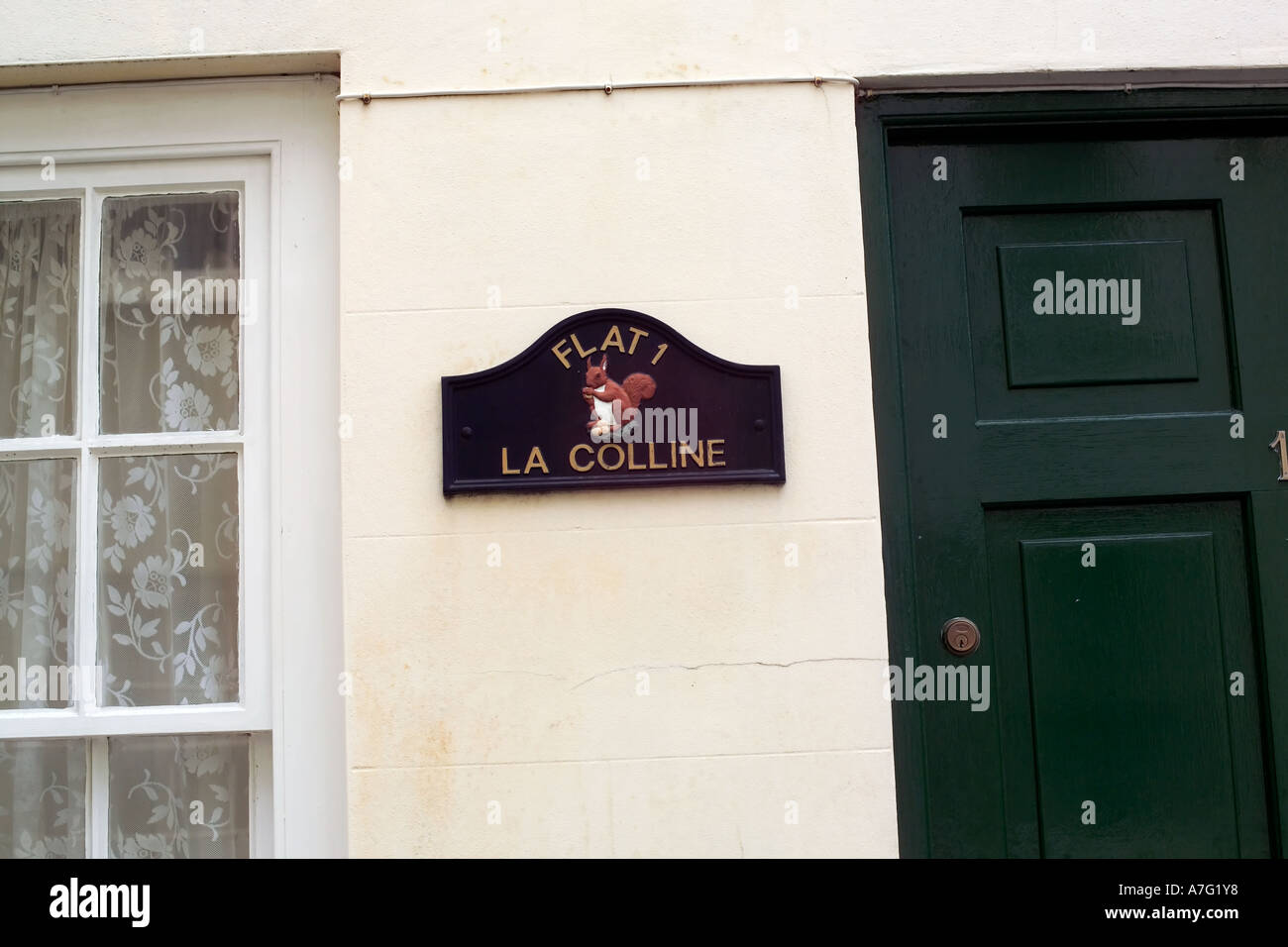 WALL MOUNTED BUILDING NAME PLATE ST-PETER PORT GUERNSEY CHANNEL ISLANDS ...