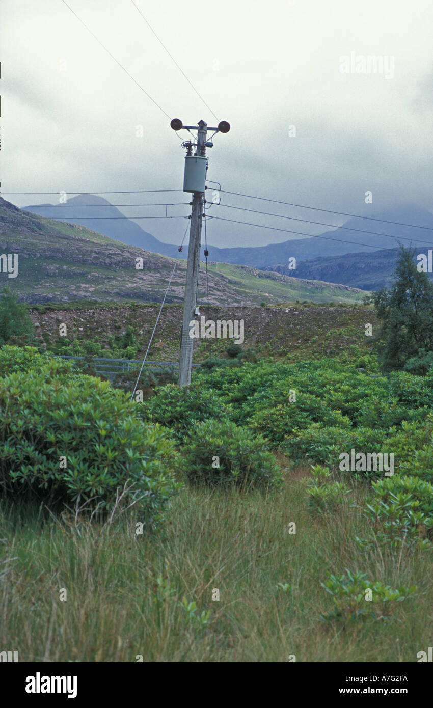 telegraph pole in isolated area of scotland Stock Photo - Alamy