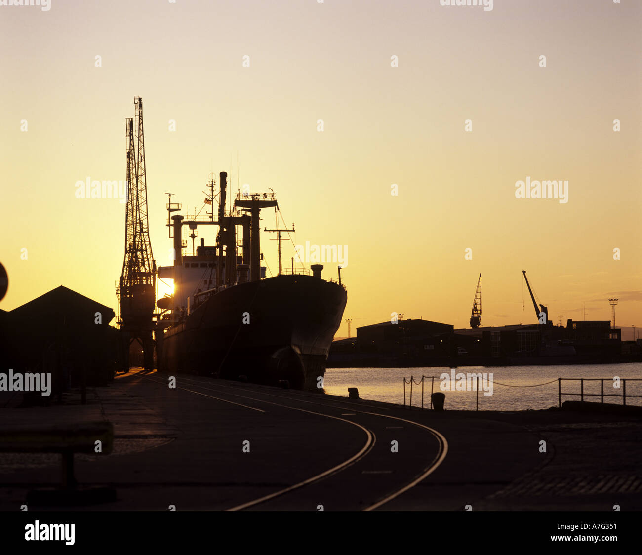 Leith Docks sunset Edinburgh Scotland Stock Photo - Alamy