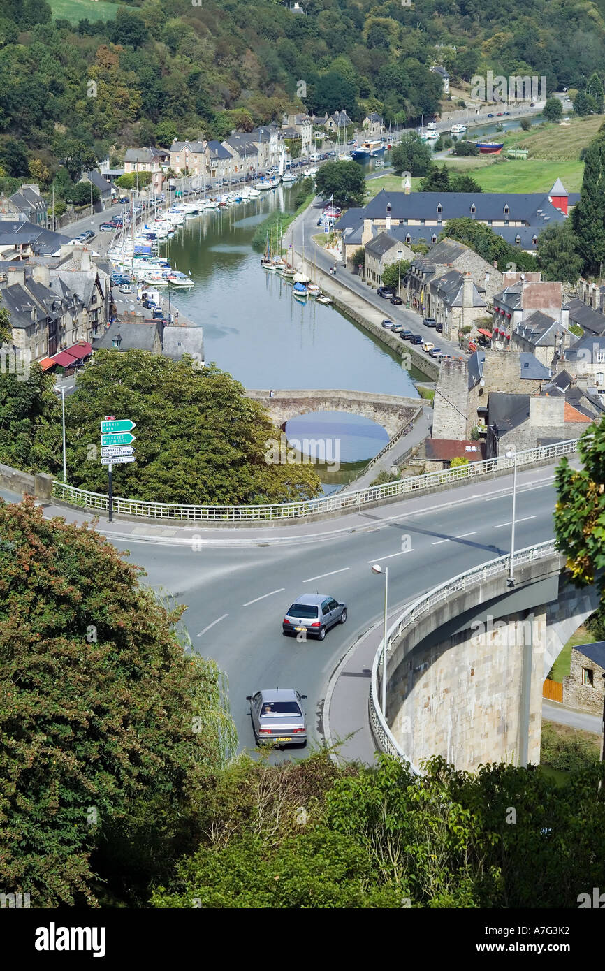 CAR VIADUCT OVER RANCE RIVER LANVALLAY DINAN COTES -D'ARMOR BRITTANY ...