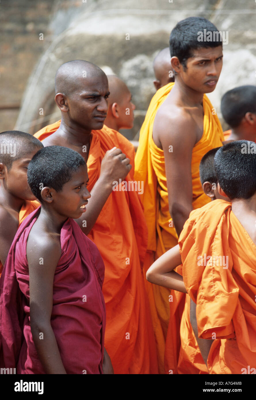 Buddhist monks and novices at Sigiriya - Lion Rock - Sri Lanka climb ...