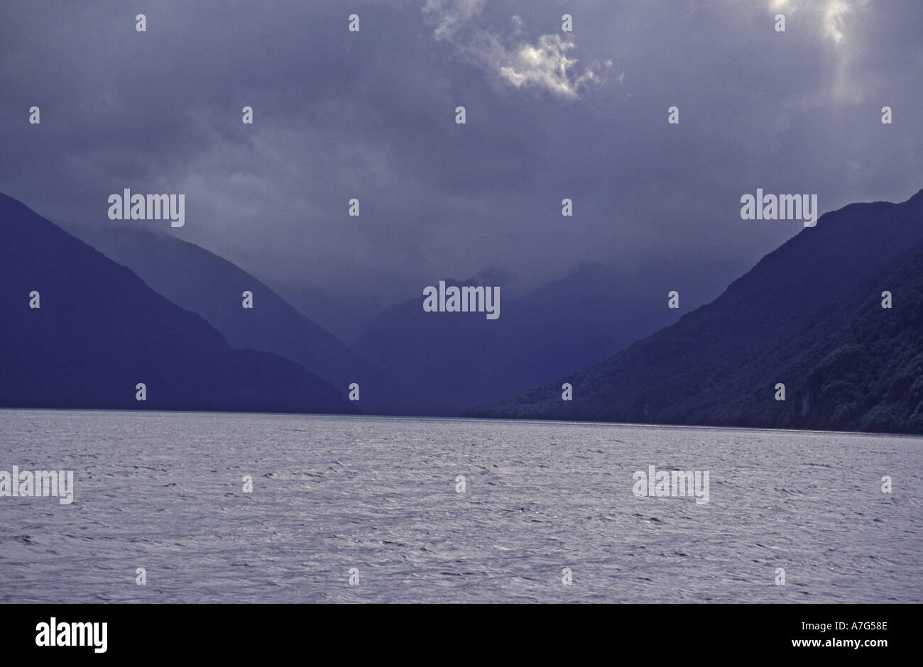 lake in a storm new zealand Stock Photo - Alamy