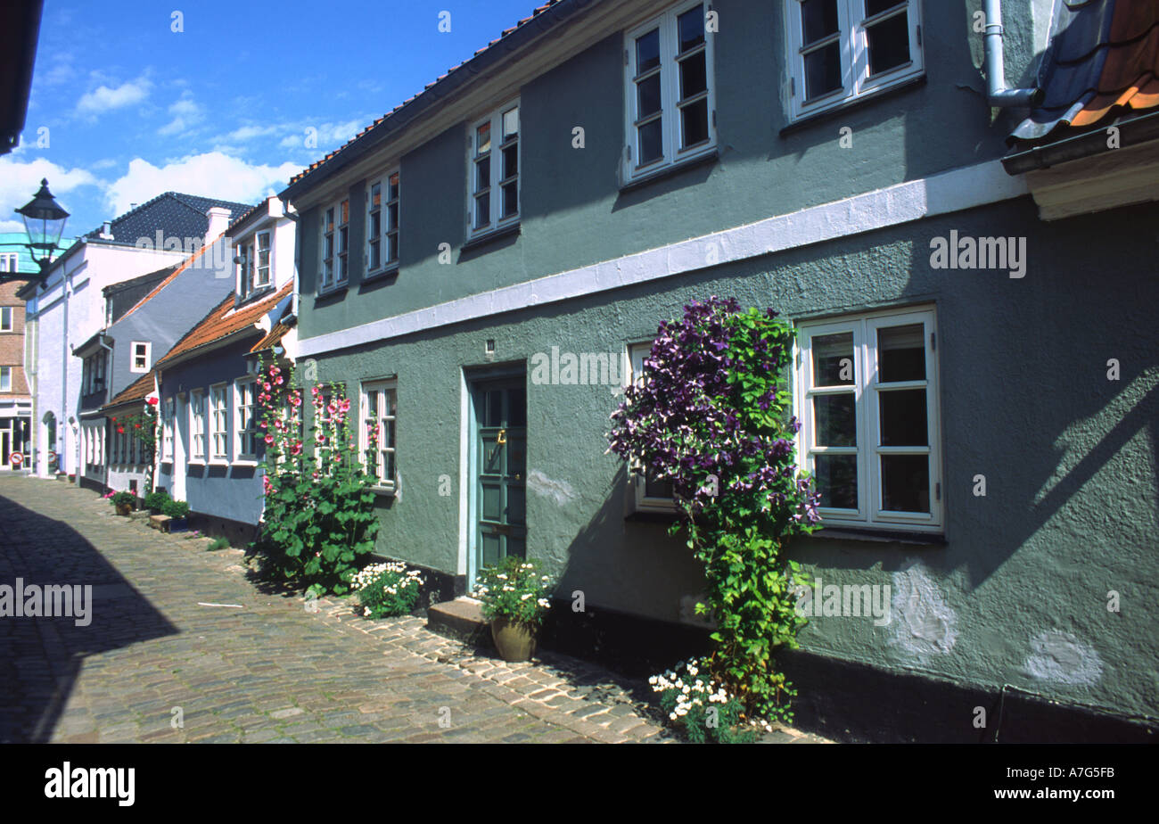 Old restored houses in central Aalborg Denmark Stock Photo - Alamy