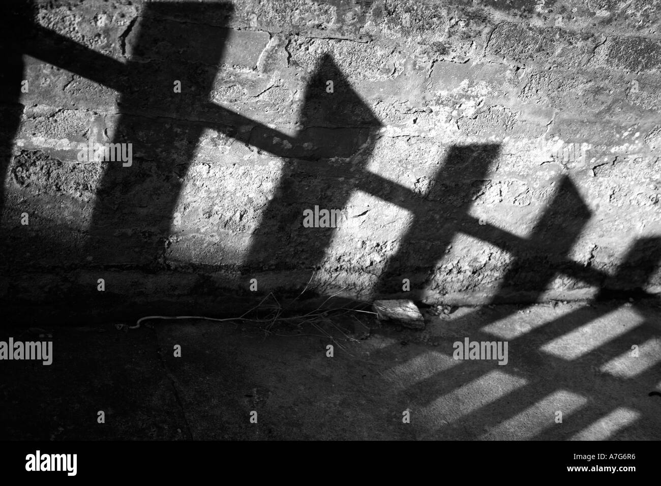 Fence with shadow Black and White Stock Photos & Images - Alamy