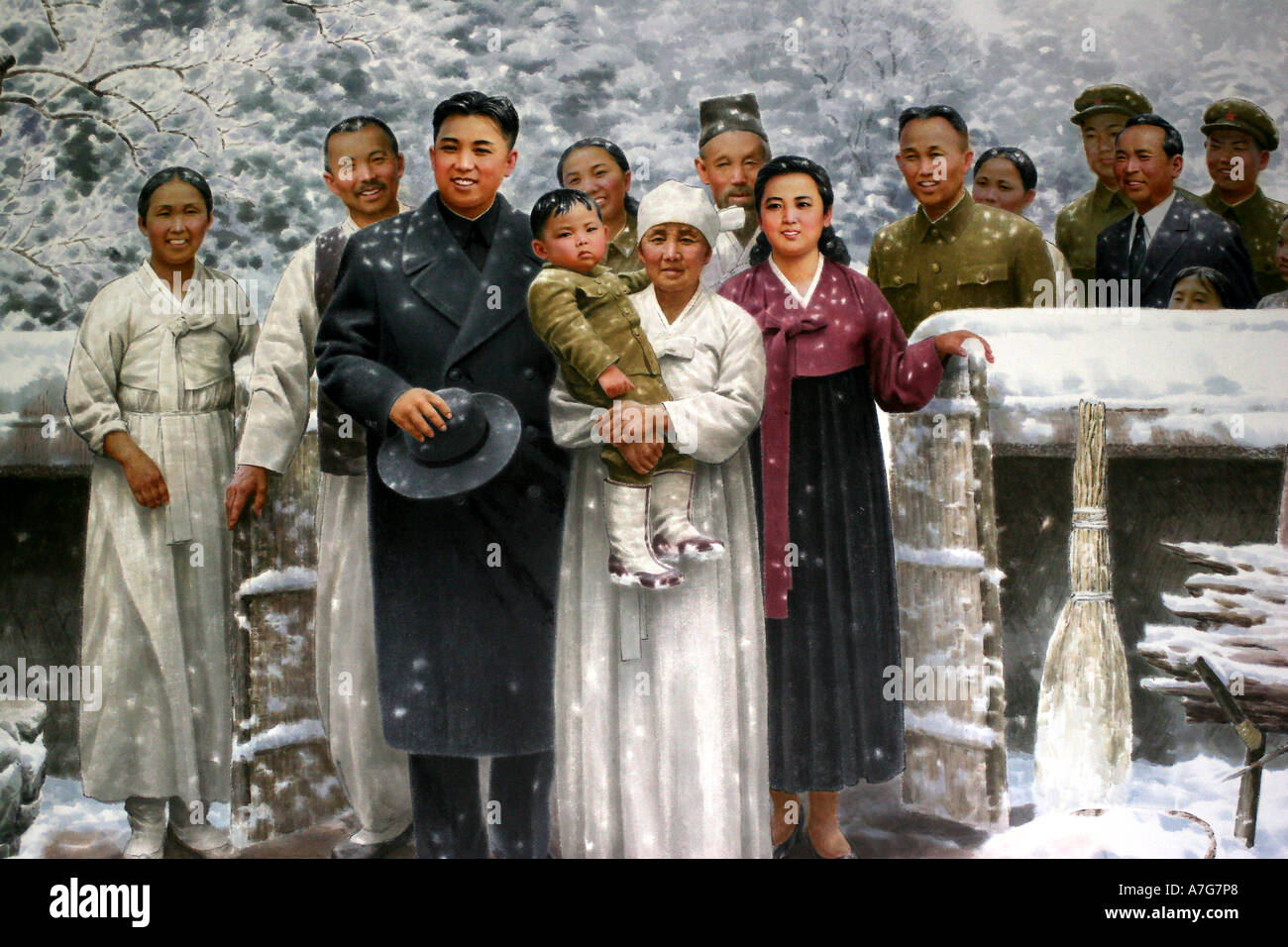 Kim Il Sung and his family Stock Photo - Alamy