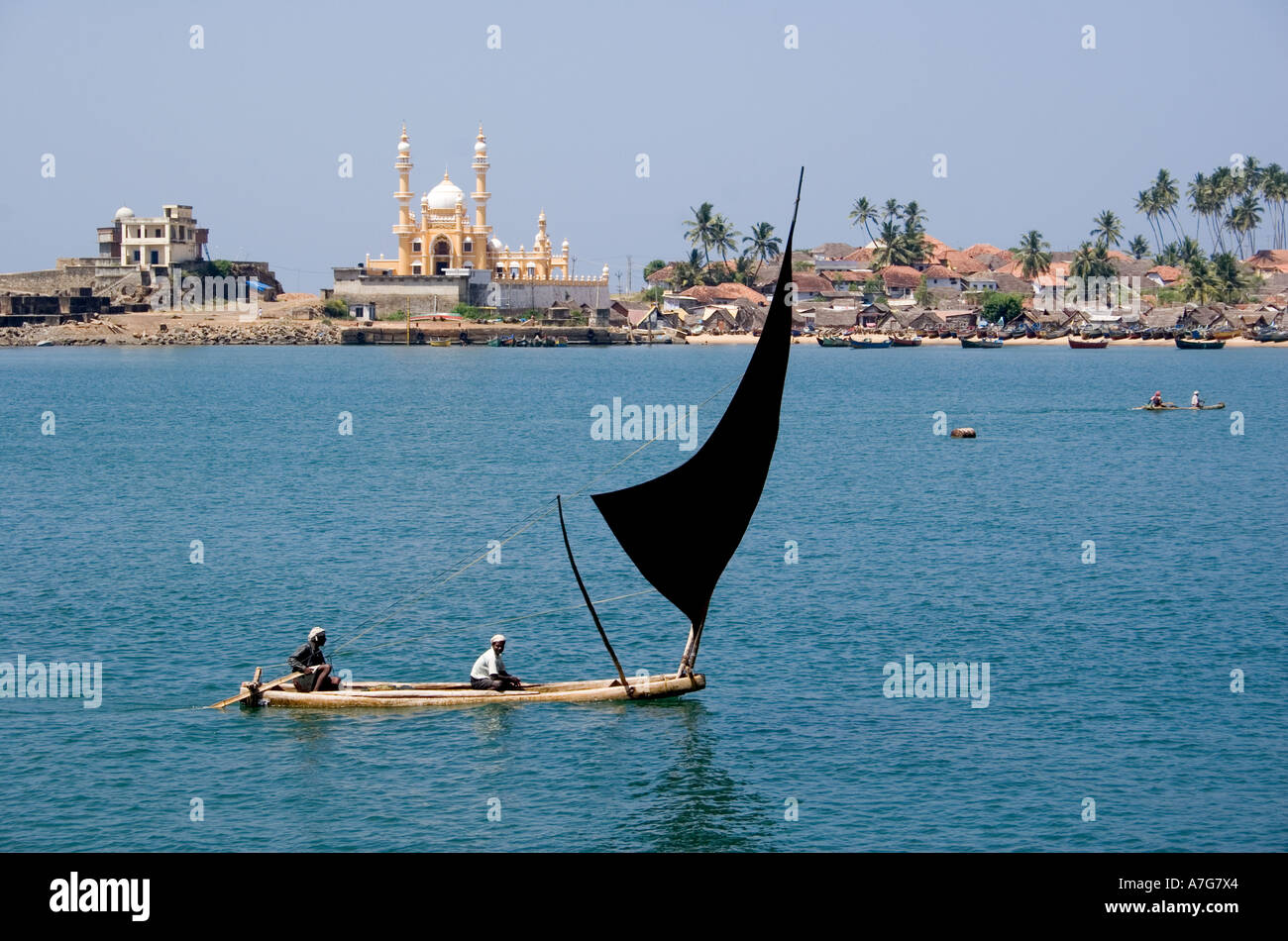 Muslim fishing village of Vizhinjam and mosque near Kovalam Kerala ...