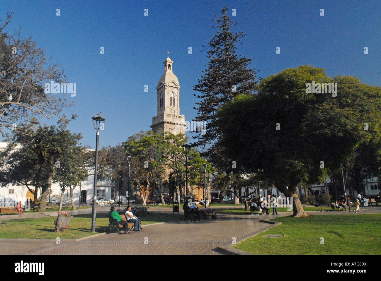 Chile city of La Serena Main square Stock Photo - Alamy