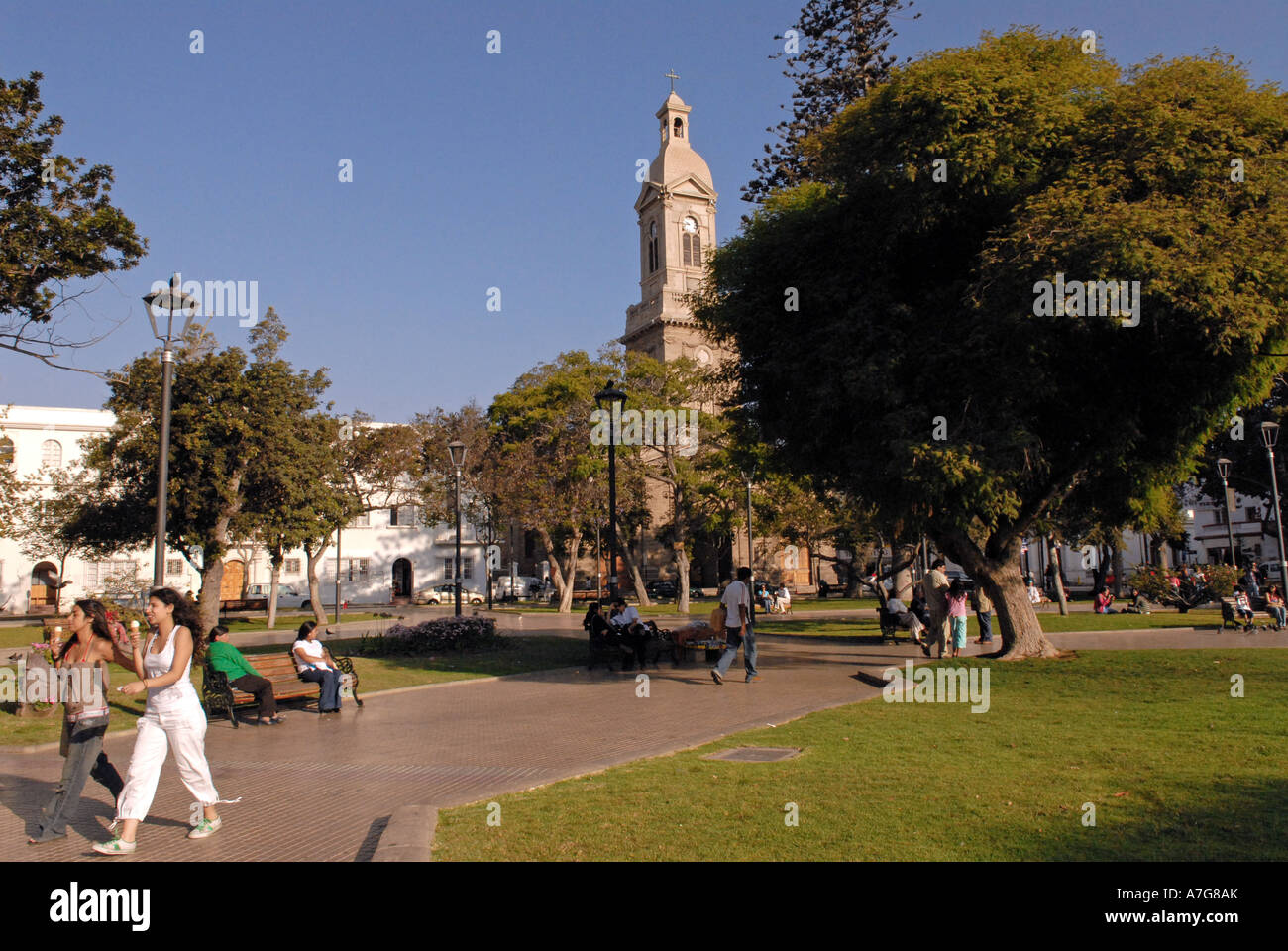 Chile city of La Serena Main square and Cathedral La Serena ElQui ...